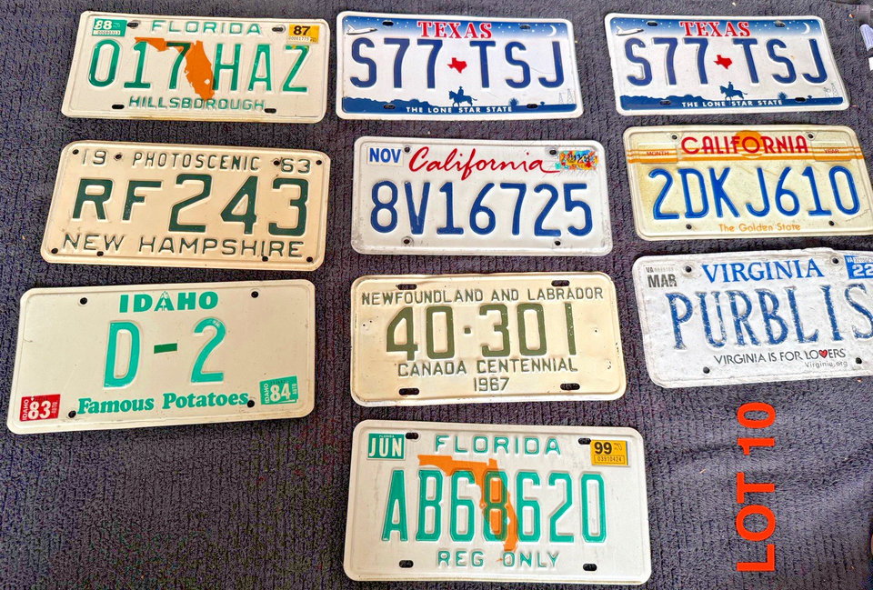 Lots of 10 License Plates – Mixed States & Specialty Tags | eBay