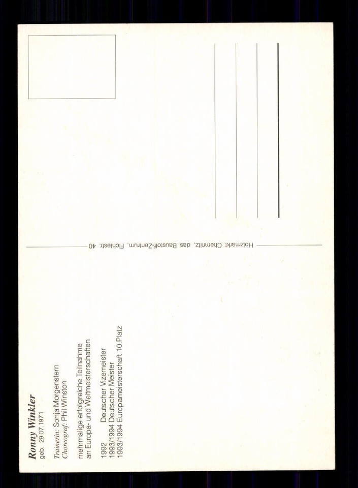 Ronny Winkler Autogrammkarte Original Signiert Eiskunstlauf + A 207866 ...