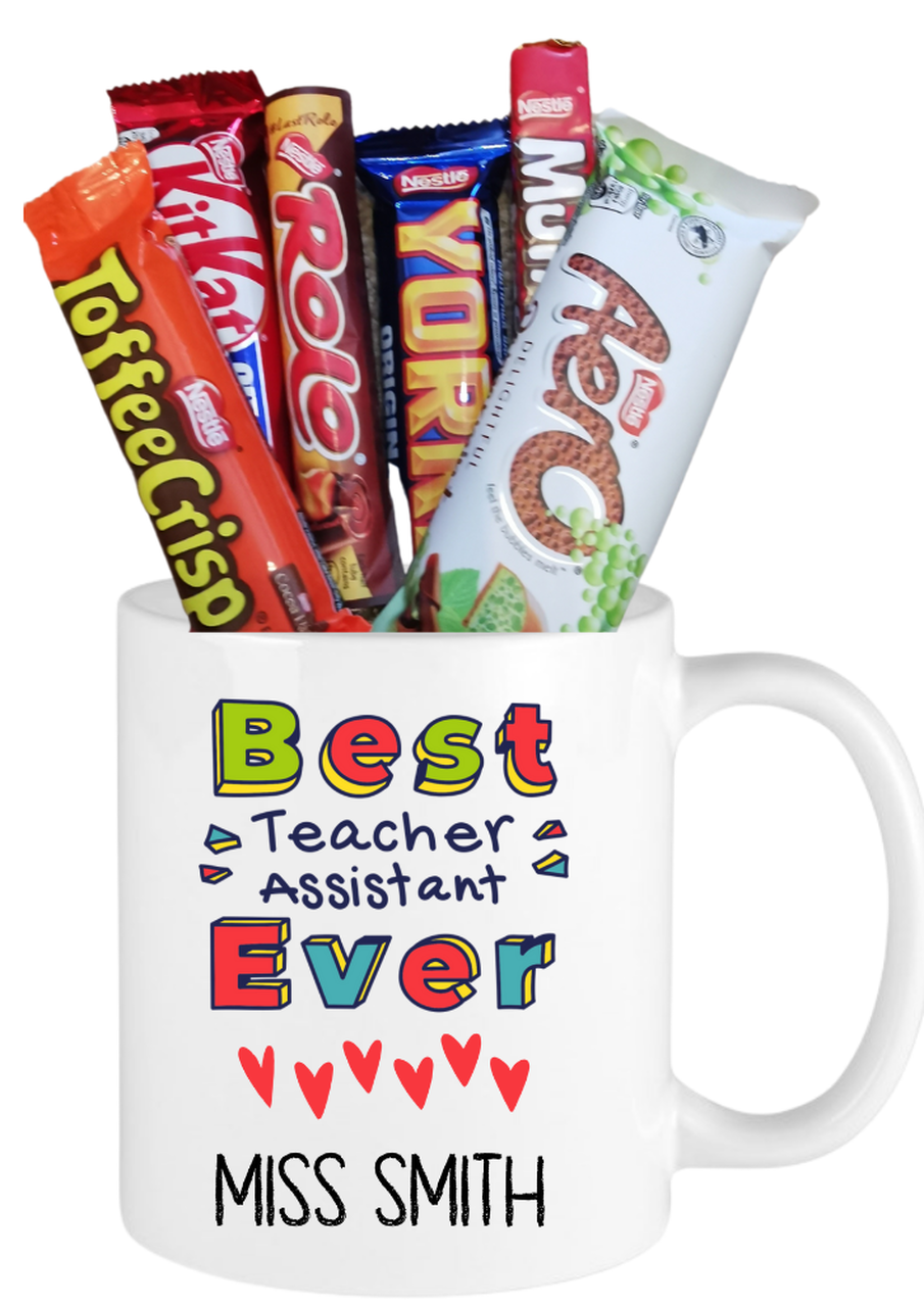Personalised Best Teaching Assistant Ever Chocolates Mug End Of Term ...