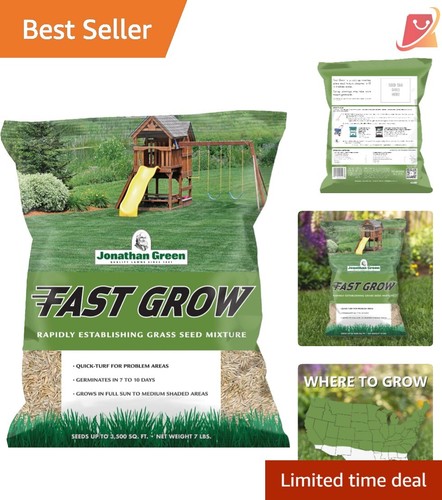 Fast Grow Grass Seed Natural 7 lb Quick Turf Coverage Outdoor Lawn ...