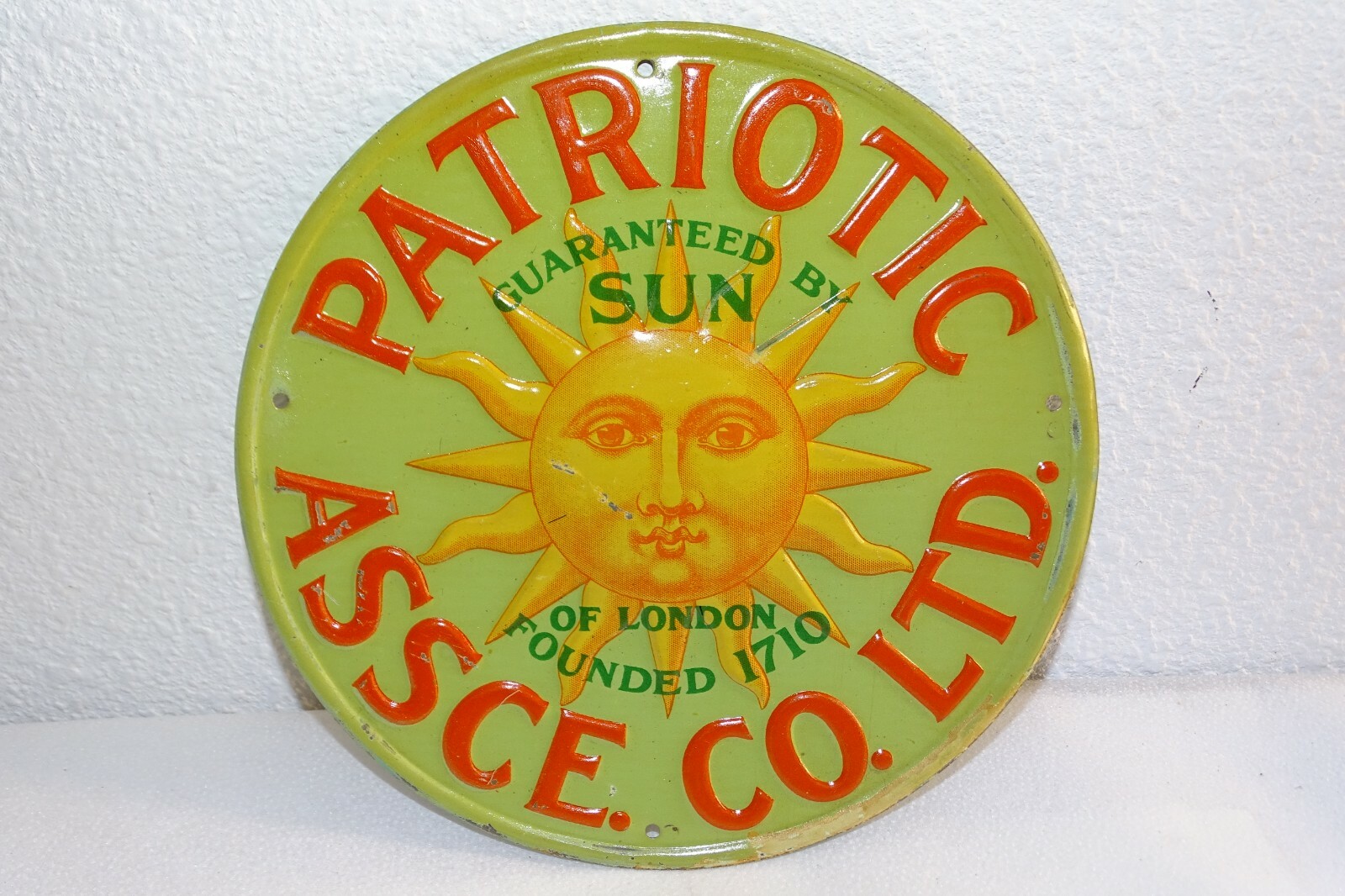 Patriotic Assce Co Ltd Guaranteed by Sun of London Founded 1710 Sign ...