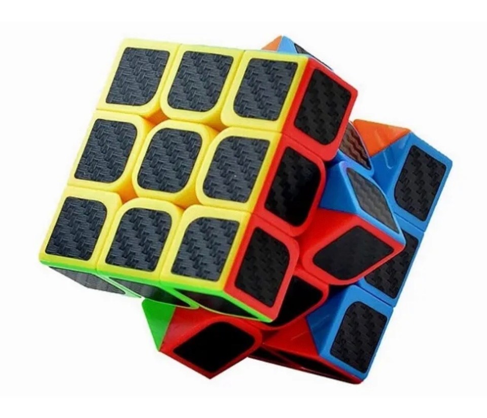 Speed Cube 3x3x3 Black puzzle cube 3x3 carbon fiber Party Birthday Gift ...