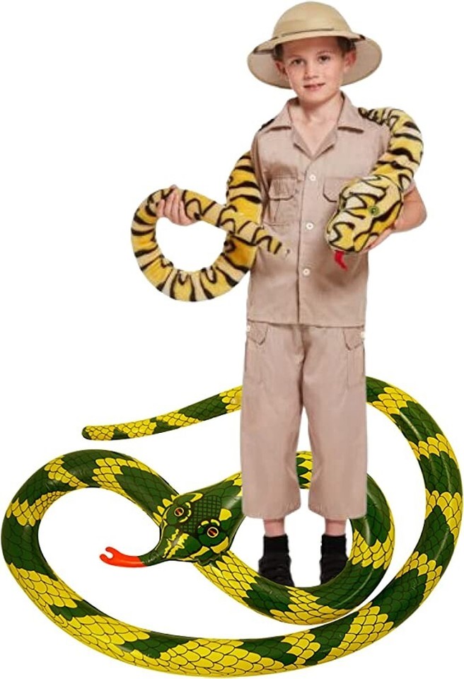 8ft Long Reusable INFLATABLE SNAKE Australian Jungle Animal Beach Party ...