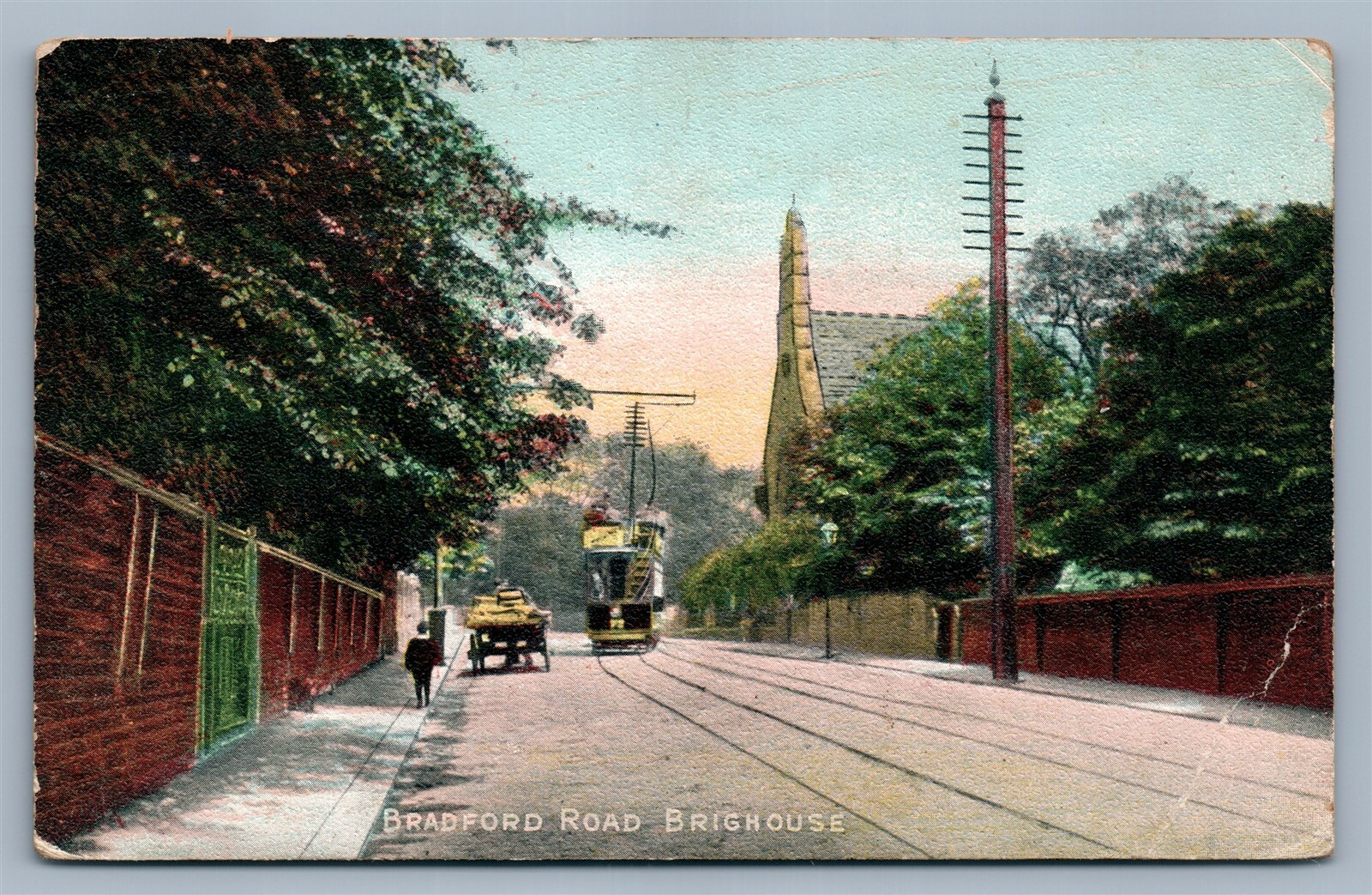 BRIGHOUSE ENGLAND BRADFORD ROAD ANTIQUE POSTCARD | eBay