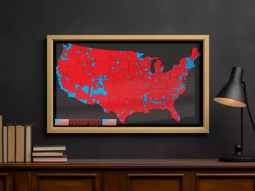 Trump 2024 Election Map Art Print, MAGA Republican Poster, USA ...