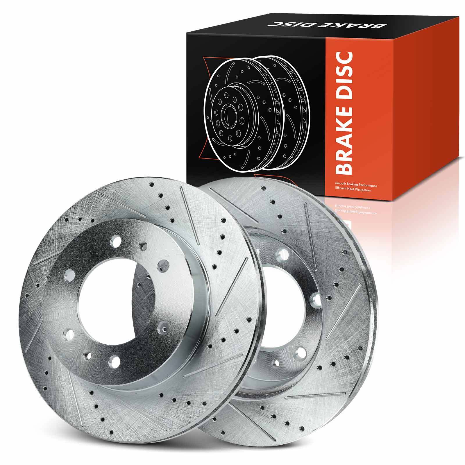 2x Front Left & Right Drilled Brake Rotor for Hummer H3 2006-2010 H3T ...