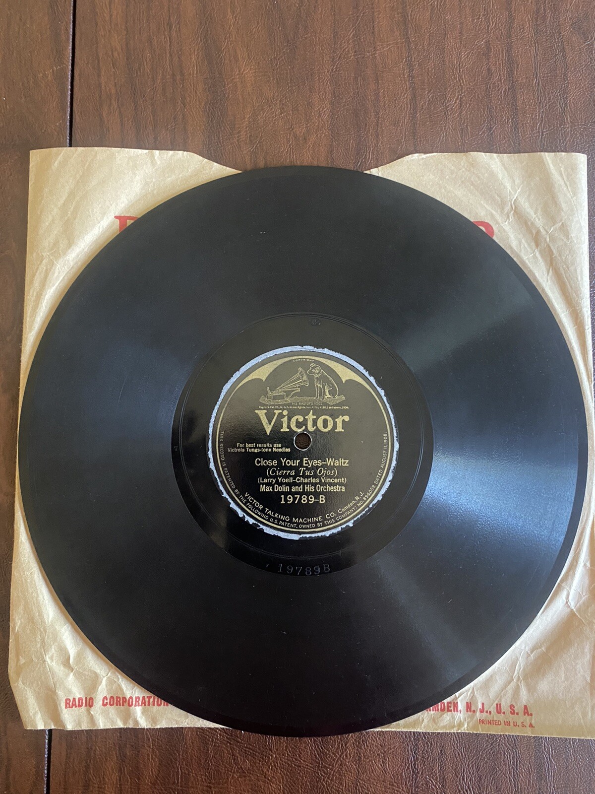 Victor 19789 - Don Clark/Max Dolin - Neapolitan Nights/Close Your Eyes ...