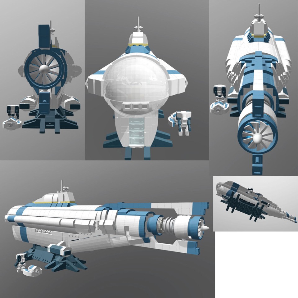 Subnautica Cyclops Submarine 1552 Pieces with Stand Building Toys ...