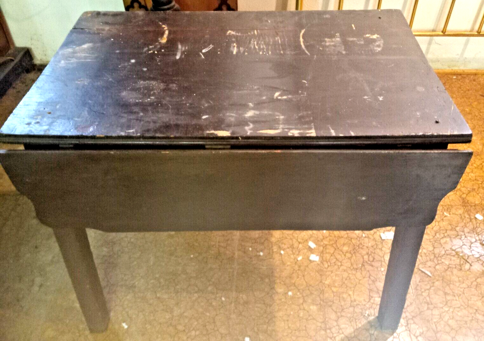 Antique Drop Leaf Side Work Table - Dark Walnut - Classic American ...