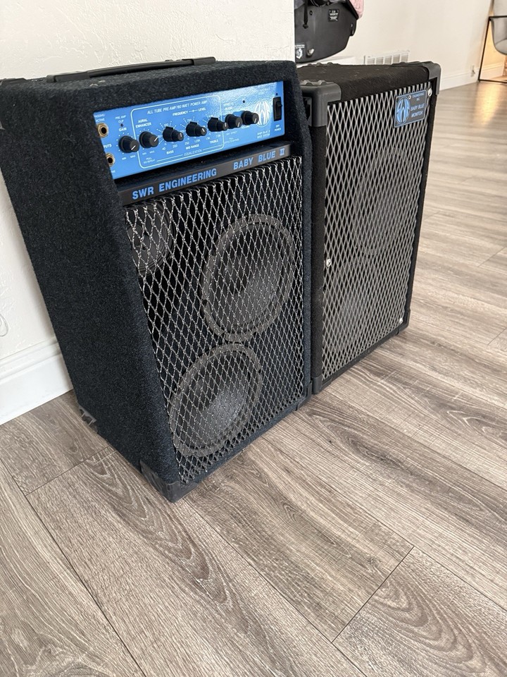 SWR Baby Blue II Bass Combo Amp 160W Vacuum Tube 2x Speakers 2-Channel ...