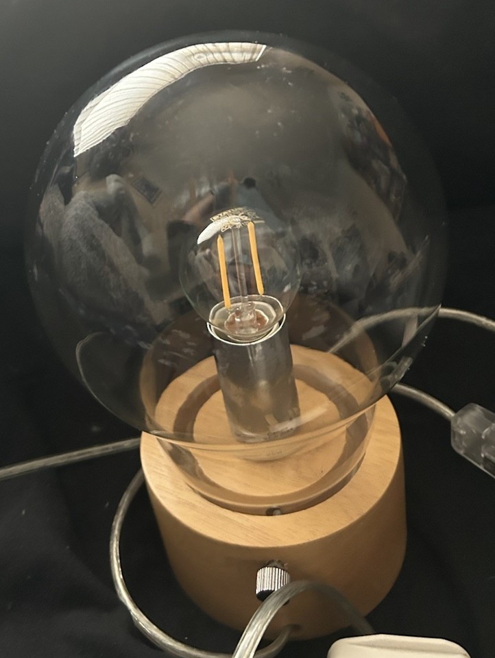 Idea Lamp Glass/Wood Table Lamp | eBay UK