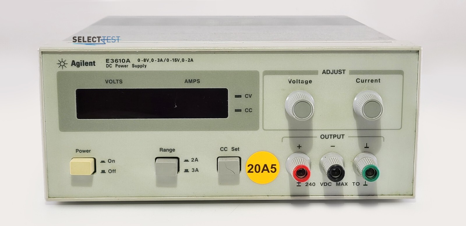 AGILENT (HP) E3610A DUAL RANGE POWER SUPPLY 0-8V 0-3A/0-15V 0-2A (REF ...