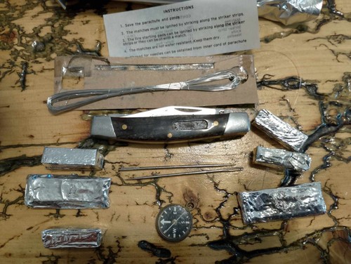 Vintage military parachute survival kit for collectible or emergency ...