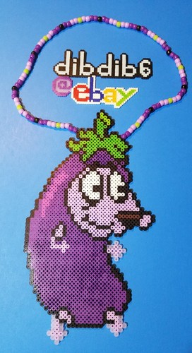 Courage the cowardly dog kandi perler necklace rave EDC PLUR hama art ...