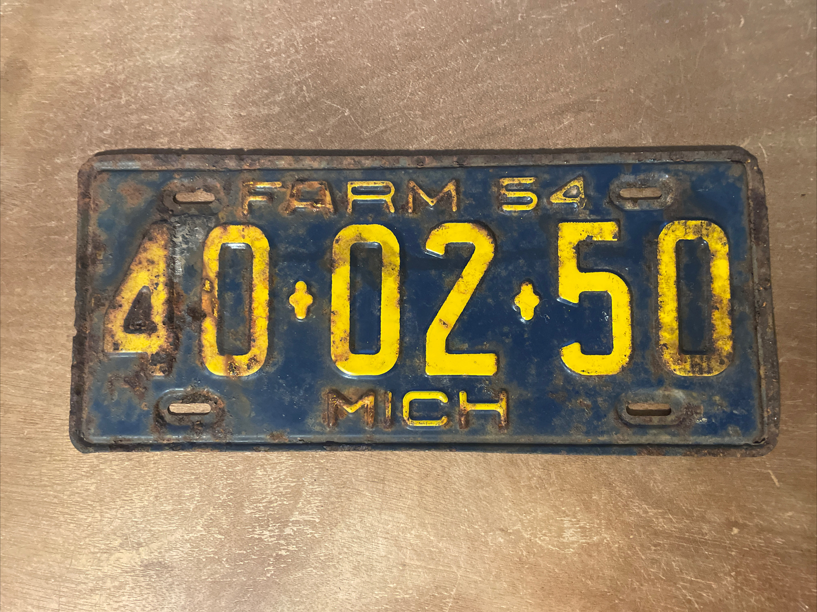 1954 Michigan License Plate Farm # 40-02-50 | eBay