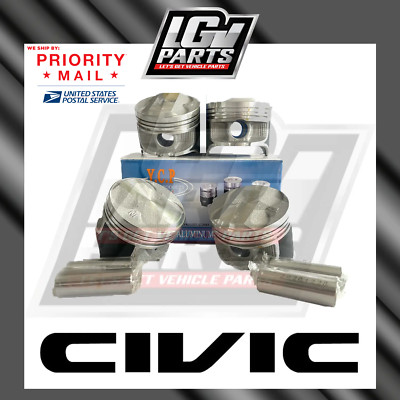 NEW D16 HONDA YCP TEFLON COATED HIGH COMPRESSION PISTON SET | eBay