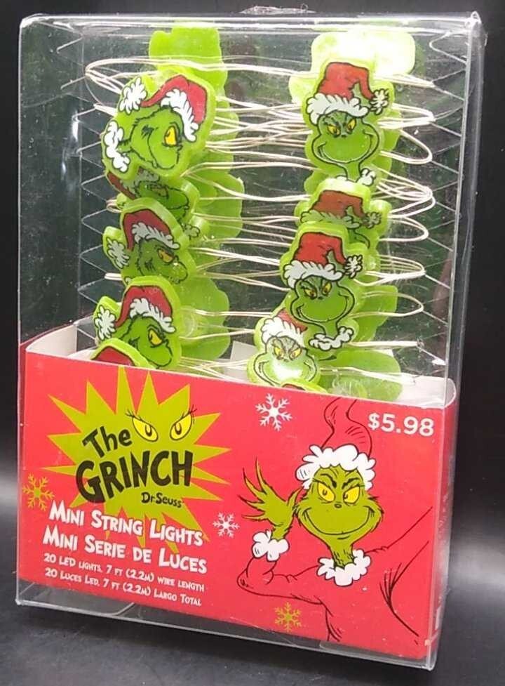 Dr. Seuss How The Grinch Stole Christmas 20 LED Mini String Lights NEW ...