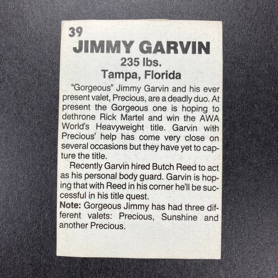 Jimmy Garvin #39 Wrestling All Stars Magazine 1985 Hand Cut | eBay