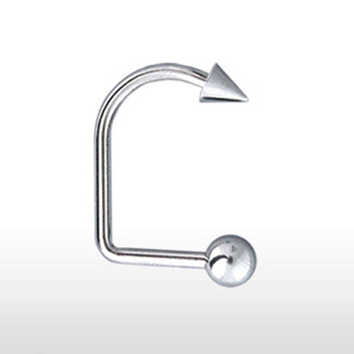 Labret/Chin Lippy Loop w/4mm Ball & 5mm Spike 14 Gauge 3/8" Steel Body ...