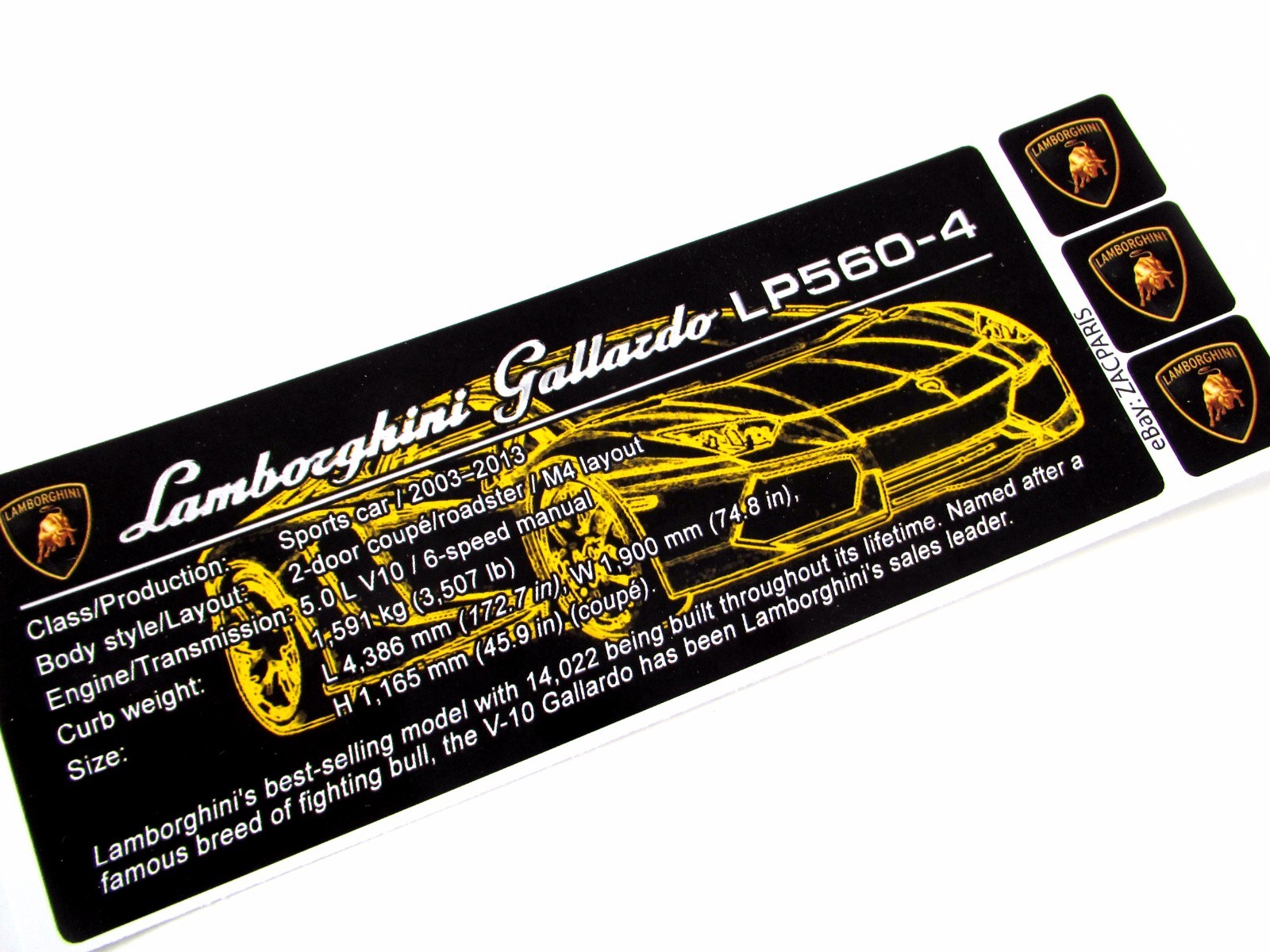 CUSTOM STICKERS for TOY Set 8169 Lamborghini Gallardo LP 560-4 TOYS ...