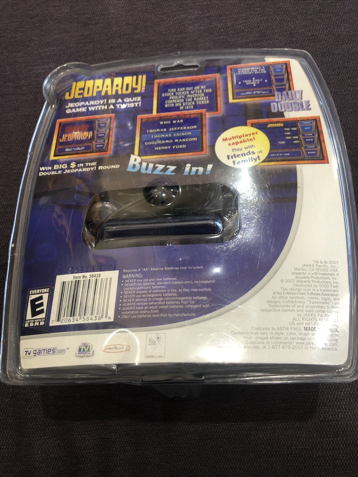 New Sealed Jeopardy Plug and Play Electronic TV Game Rated E Quiz Video ...