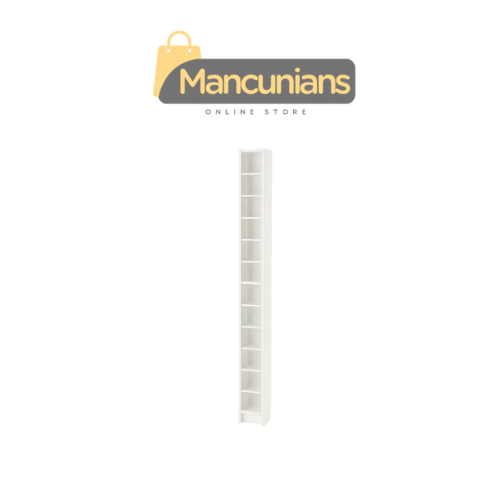 NEW IKEA GNEDBY Shelving Unit White 202cm Adjustable Shelves CD DVD ...