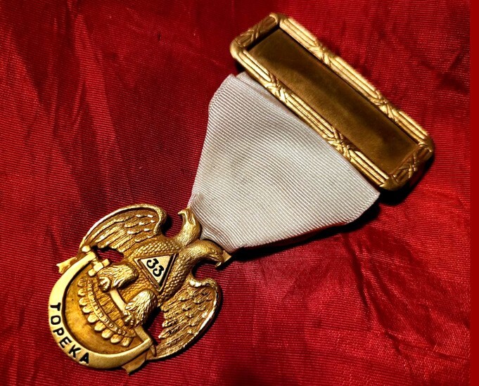 RARE Antique SCOTTISH RITE 33 Degree 2-HEADED EAGLE Golden JEWEL ...