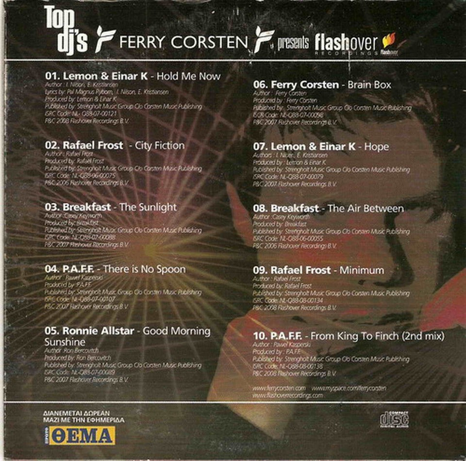 Ferry Corsten (TOP DJ) Presents Flashover Recordings, Trance, house,10 ...