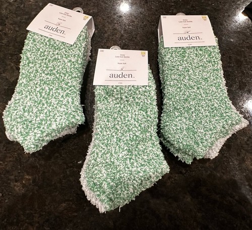 AUDEN Socks Cozy Fuzzy Low Cut Super Soft 2 Pair Per Pkg Sizes 4-10 ...