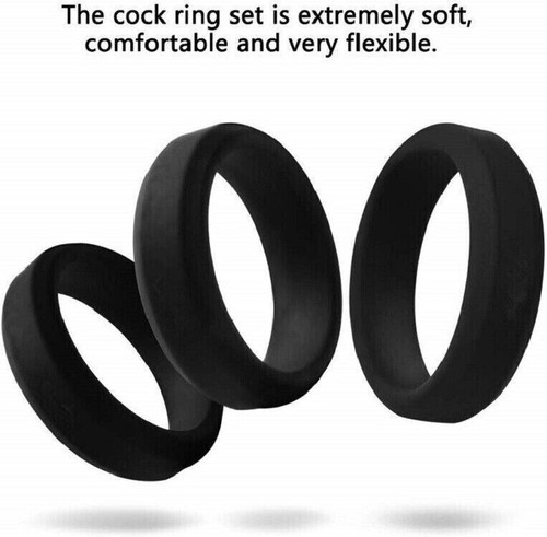 6PCS Cock Ring Silicone Super Stretchy Strong Stay Harder Penis Rings ...