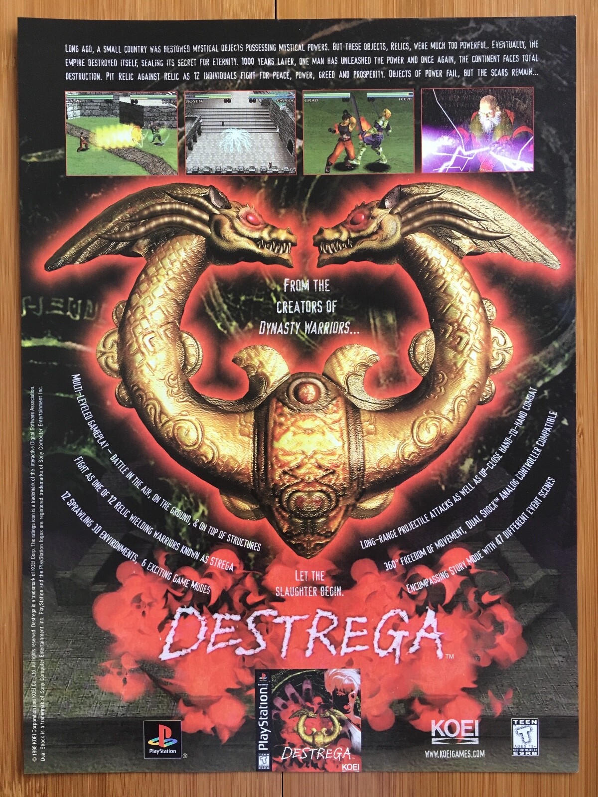 Destrega PS1 Playstation 1999 Vintage Video Game Poster Ad Pop Art ...