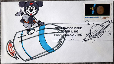 Bonnie Fuson Mikey Mouse in Space Hand Painted Cachet Limited 2/8 FDC ...