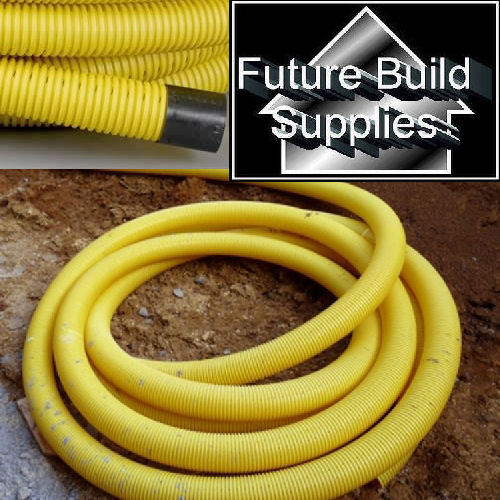 160MM X 50M UPVC YELLOW PERFORATED GAS DUCT FLEXIBLE CABLE DUCTING C/W ...