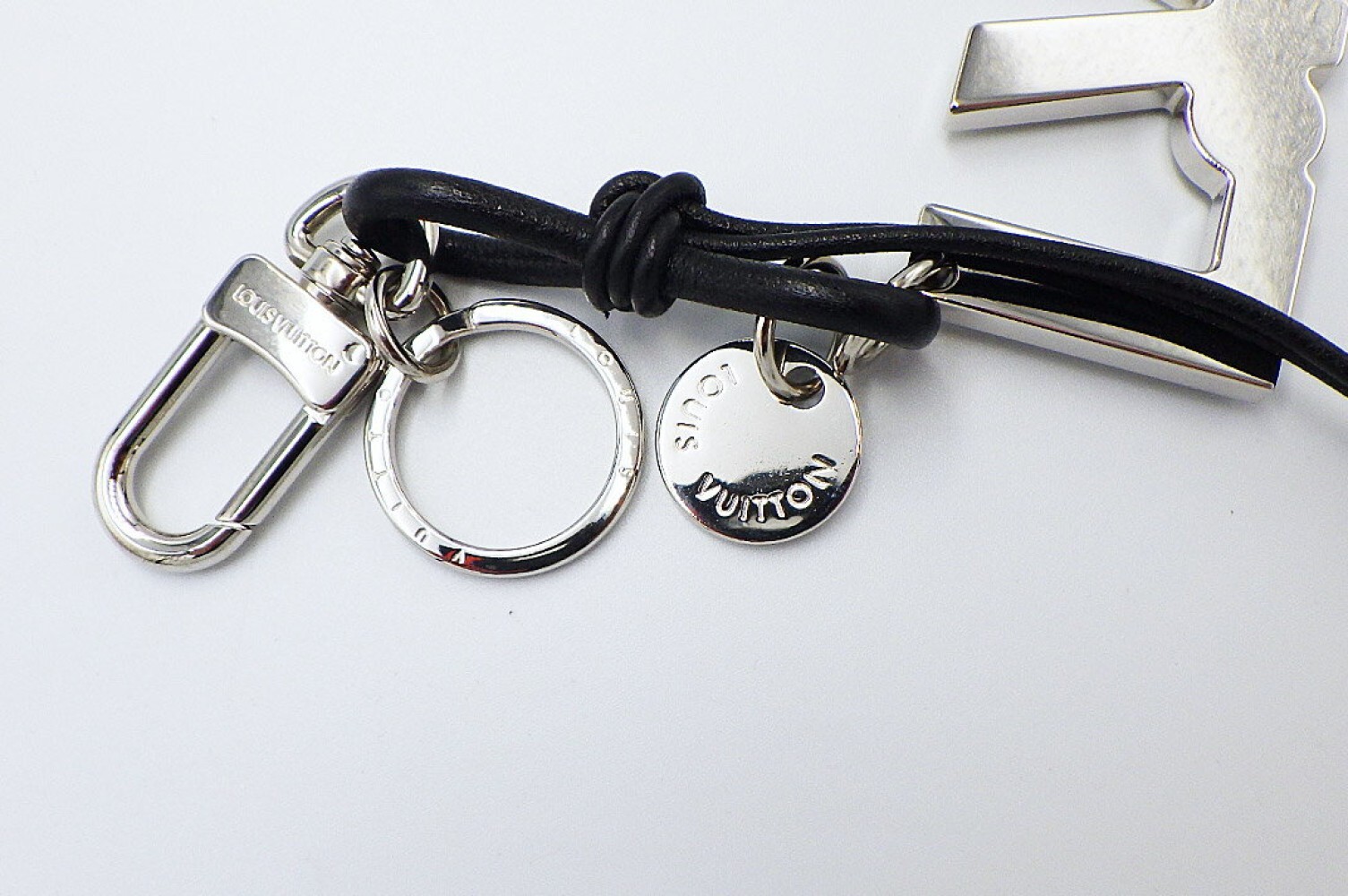 Louis Vuitton LV Logo Plate Keyring M66497 Bag Charm … - Gem