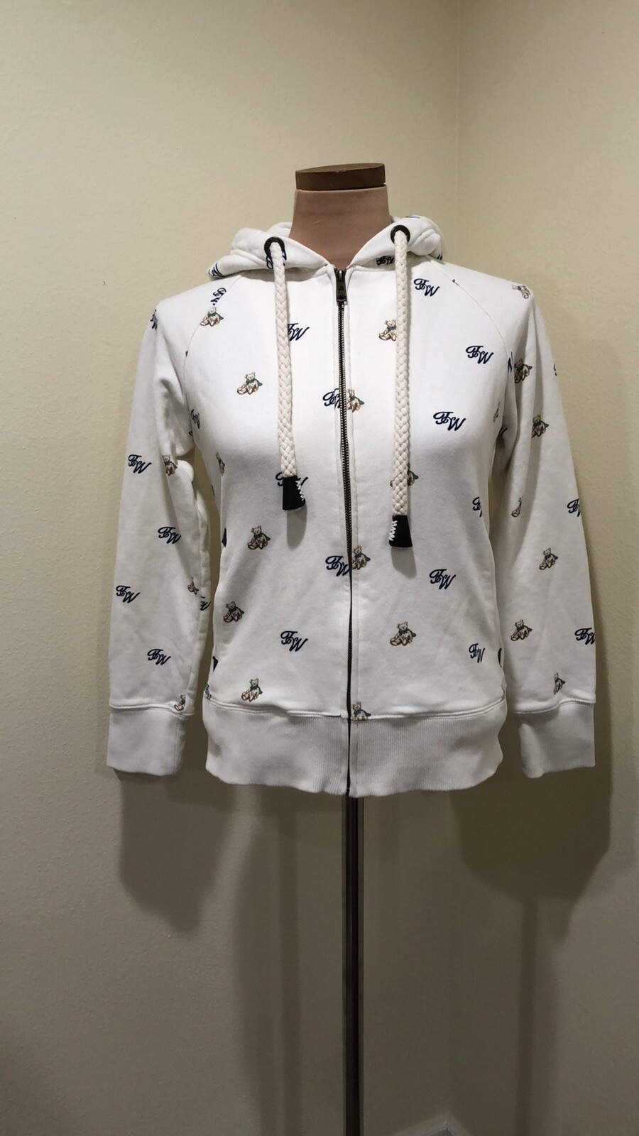 Teenie Weenie Full Zip Teddy Bear Logo Print Hood Swe… - Gem