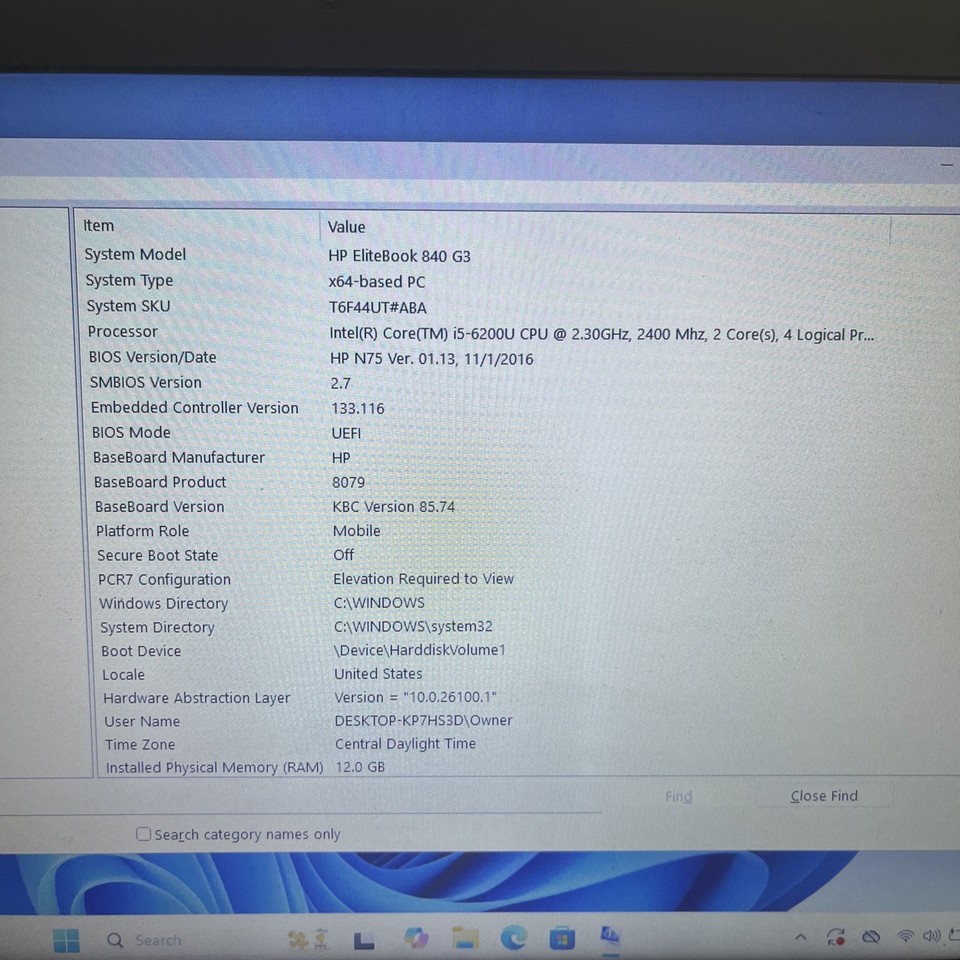 HP EliteBook 840 G3 14" FHD Laptop Core i5 6200u 12GBRAM 256GB SSD Win ...