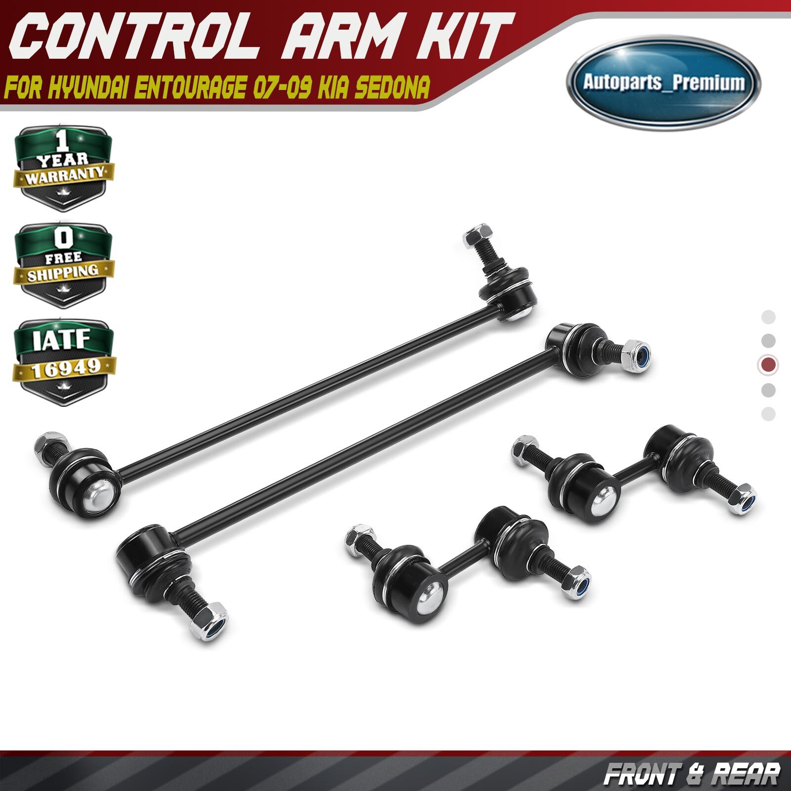 4pcs Front & Rear Stabilizer Sway Bar End Link for Hyundai Entourage ...