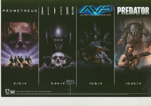 Mark A. Nelson SIGNED Aliens AVP Predator Promo Dark Horse Art Poster ...