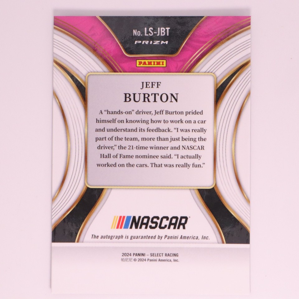 Jeff Burton 2024 NASCAR Panini Prizm Racing Select Auto Autograph ...
