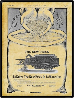 1915 Frick Co. Threshing Machinery - New Metal Sign: Waynesboro ...