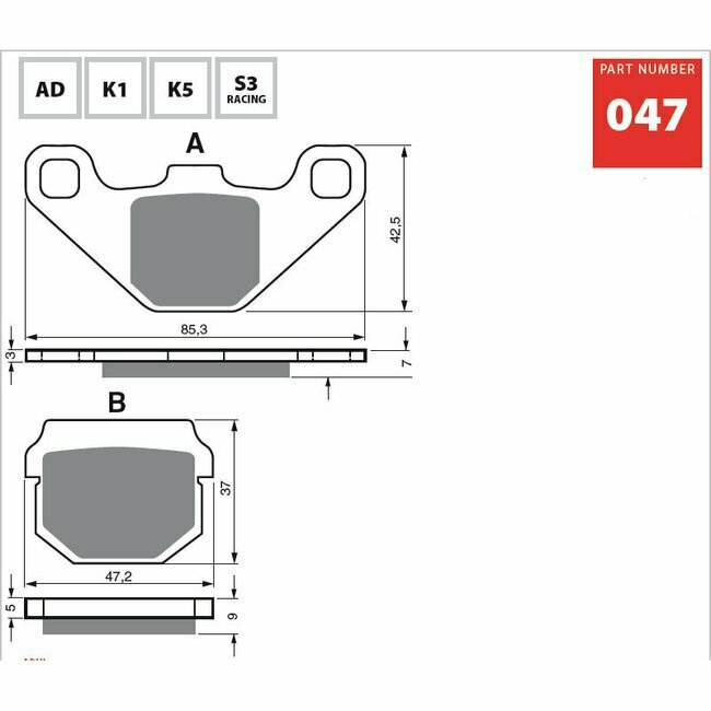 Goldfren Adly 300 Crusader Quad 05-07 Sintered Off Road Rear Brake Pad ...