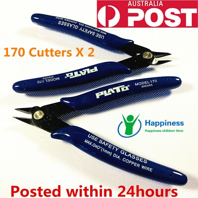 2 X Plato Model 170 Cutting Pliers Flush Wire Side Shears RBA RDA Tool ...