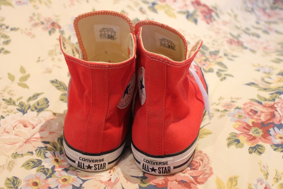 Converse all star red textile lace up ankle trainers size UK 10 EUR 44 ...