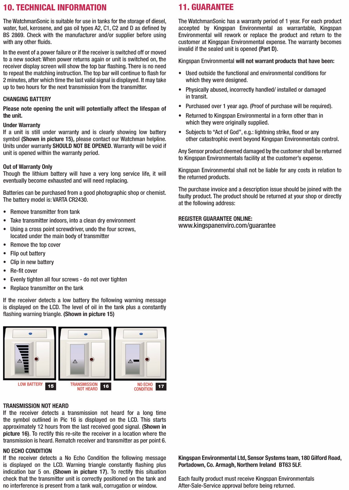 Kingspan Environmental Watchman Sonic Oil Level Monitor for sale online ...