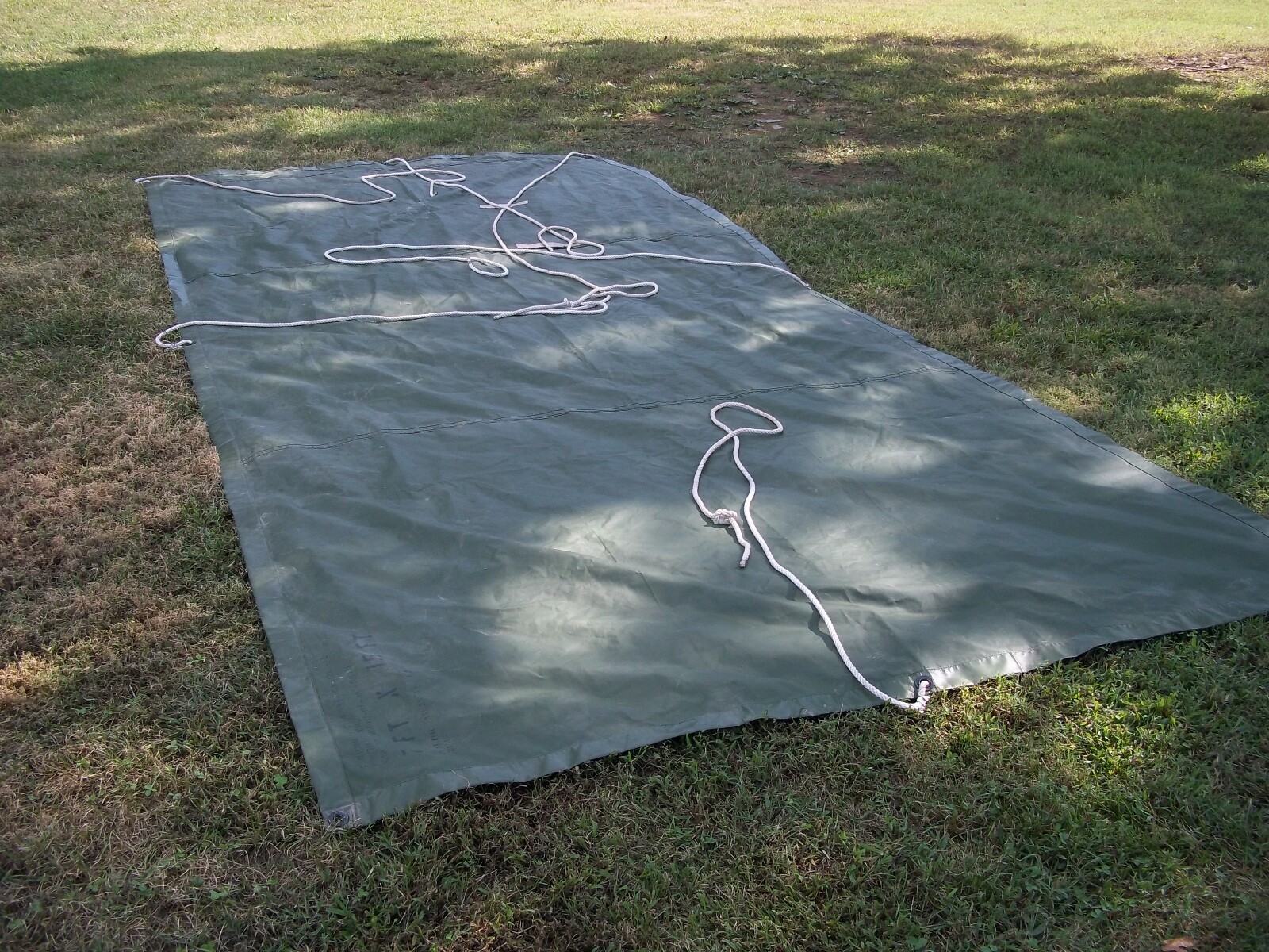 MILITARY SURPLUS AMMO TARP 7 x 15 HAY EQUIPMENT COVER TENT FLOOR TRUCK ...
