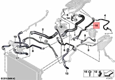 Genuine BMW G11 G12 G30 G31 G32 G38 520i 1.6 Coolant Return Line ...
