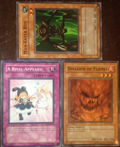 YU-GI-OH! lot of 3 CARD 1996 Man-Eater Bug A Rival Appears Invasion Of ...