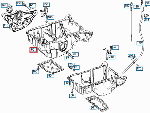 MERCEDES BENZ C W205 Engine Oil Pan A2740100413 NEW GENUINE | eBay