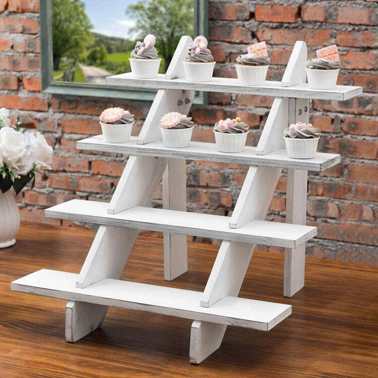Wood Tiered Display Stand Wooden 2 Tier Flower Display Stand