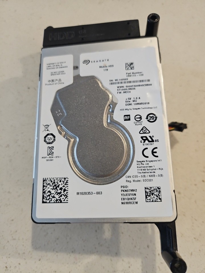 SEAGATE BARRACUDA 1TB 2.5" HARD DRIVE ST1000LM049 7200RPM 2GH172-020 ...